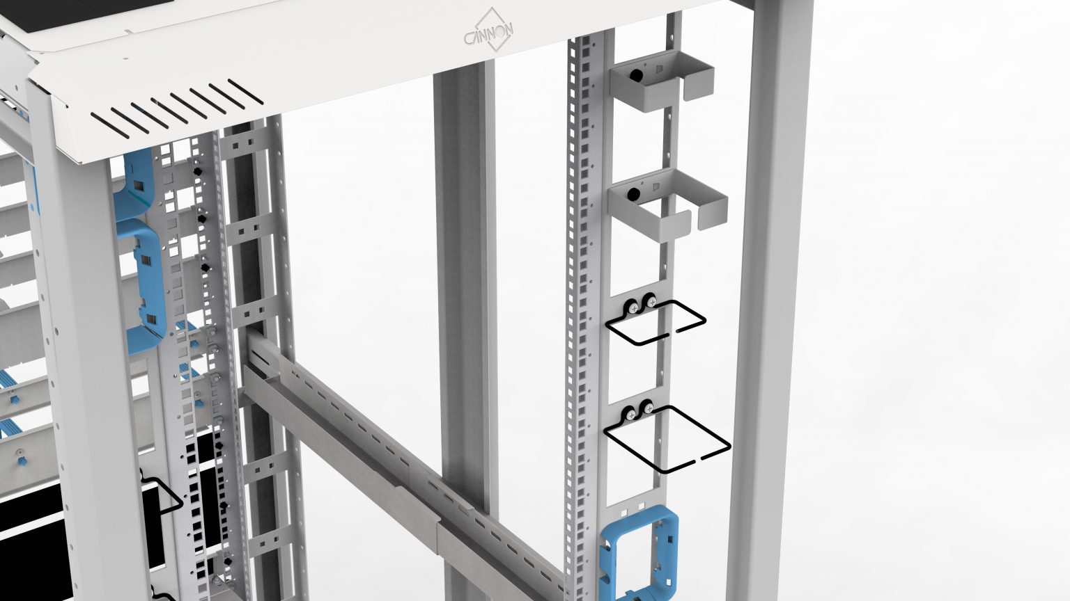Vertical cable management rings