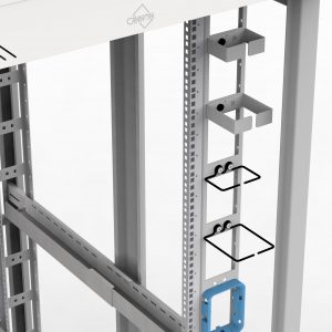 Vertical cable management rings