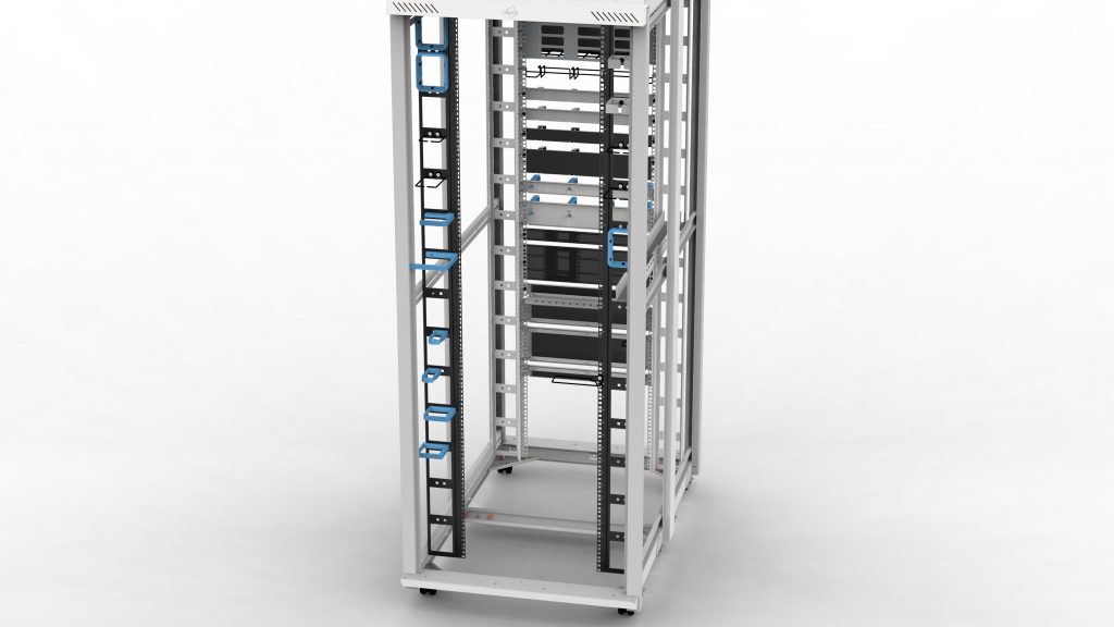 Blue nylon cable management rings