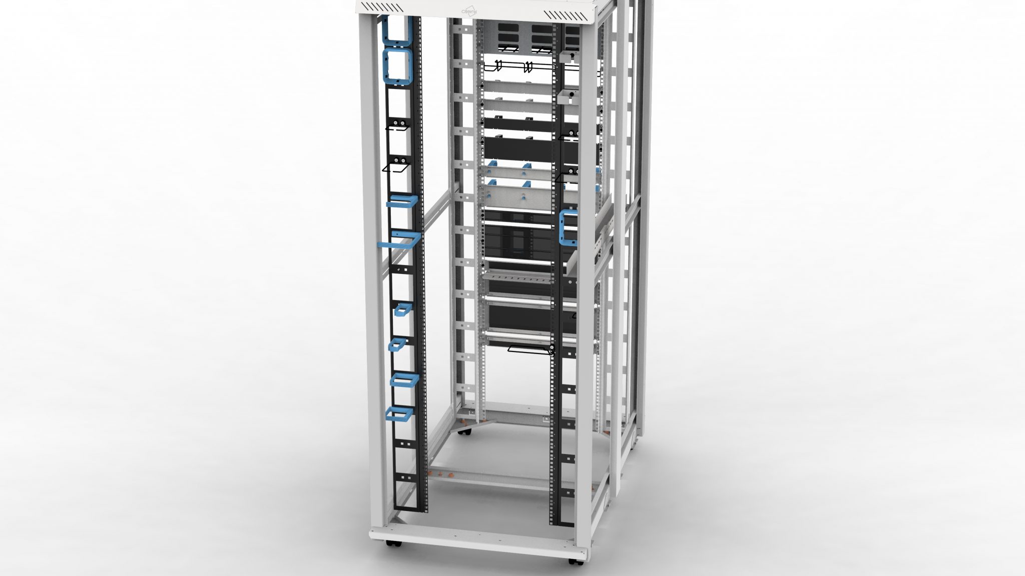 Blue nylon cable management rings